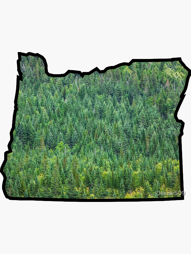 "Oregon Outline - Trees (Five Oh Tree)" Sticker for Sale by Deezer509 ...