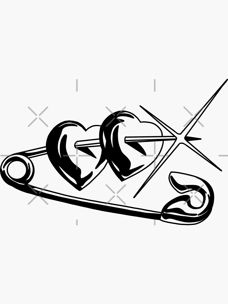 "heart pin" Sticker for Sale by Glossypop | Redbubble