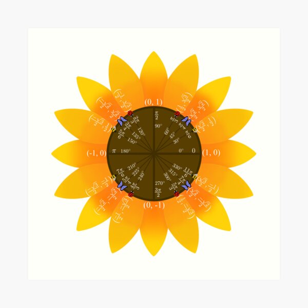 "Sunflower Unit Circle " Art Print for Sale by CherieArts | Redbubble