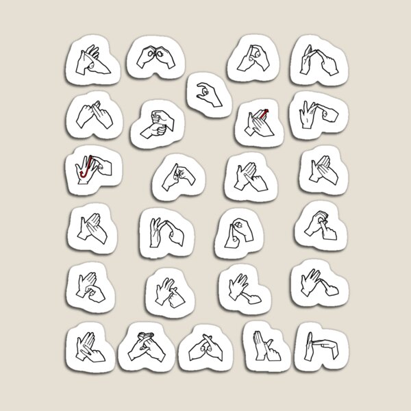 "BSL Auslan Alphabet Letters Stickers | British Sign Language (BSL ...