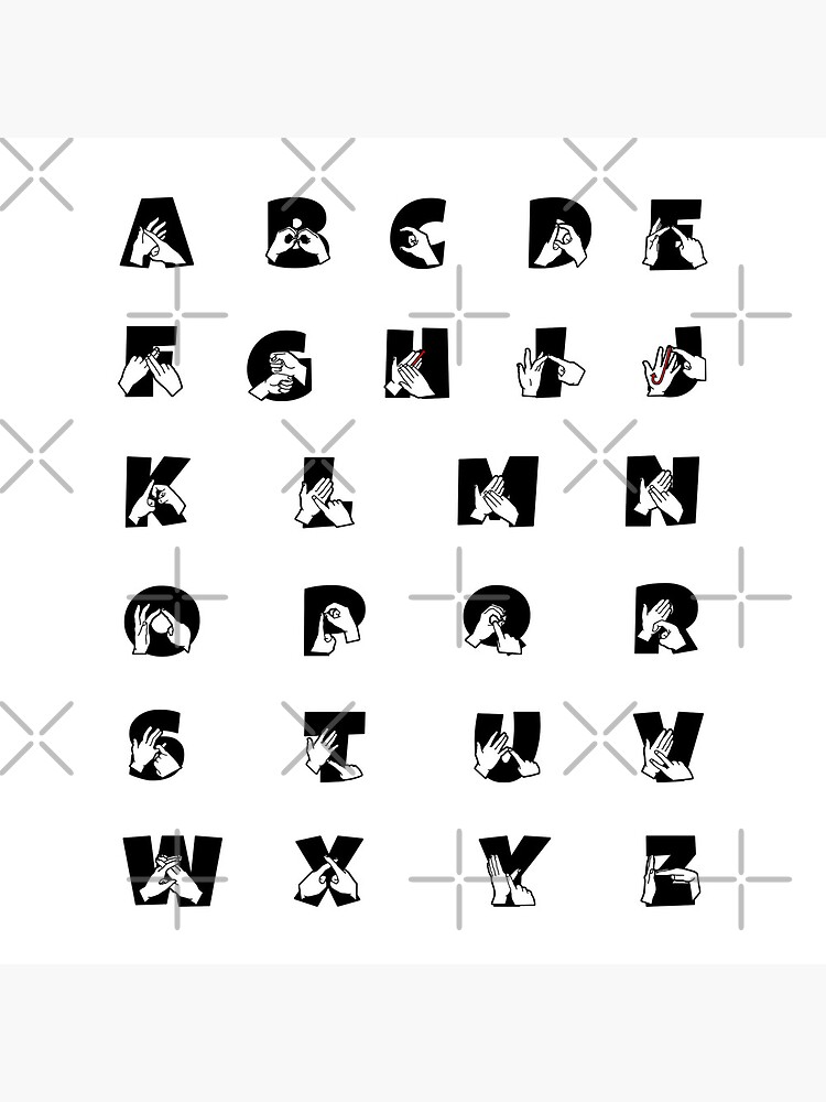 "BSL Auslan Alphabet Letters Stickers With Text | British Sign Language ...