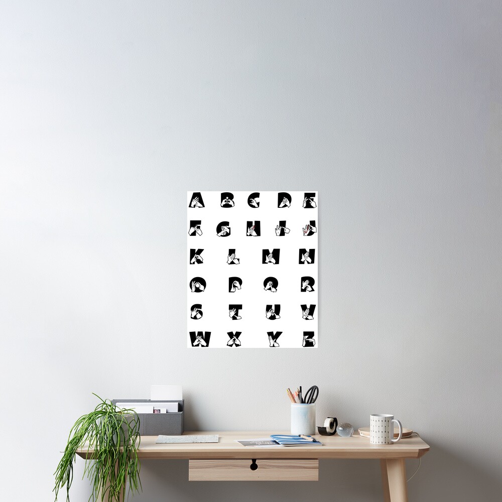 "BSL Auslan Alphabet Letters Stickers With Text | British Sign Language ...