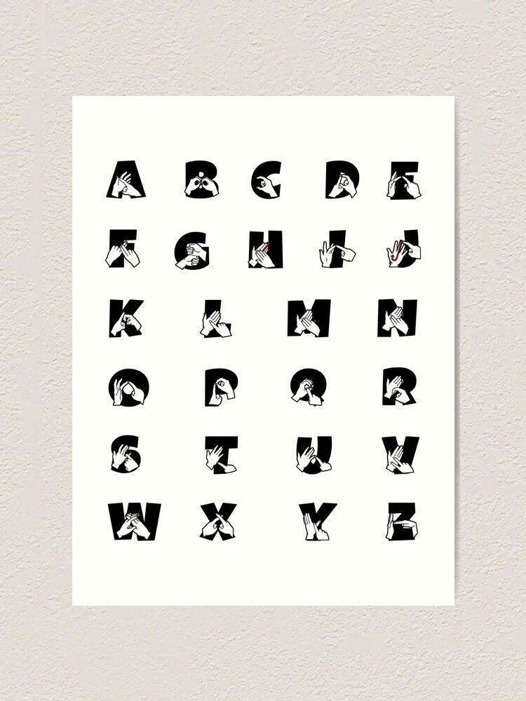 "BSL Auslan Alphabet Letters Stickers With Text | British Sign Language ...