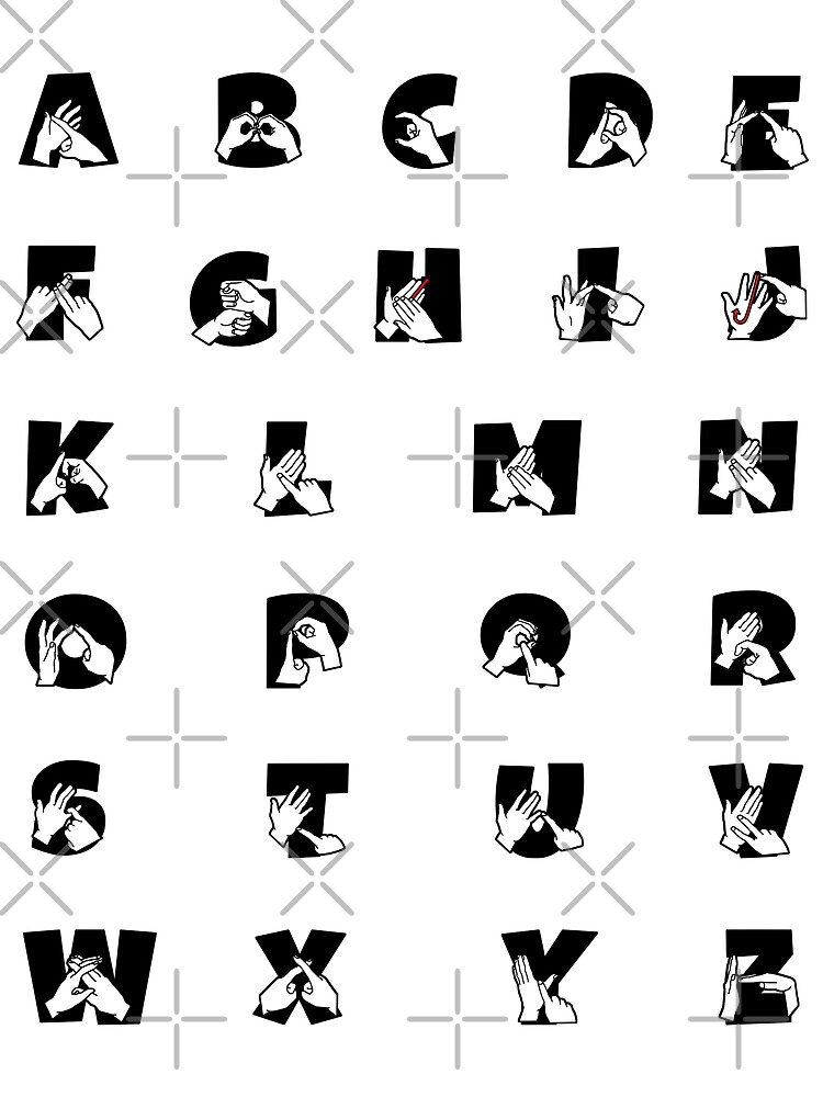 "BSL Auslan Alphabet Letters Stickers With Text | British Sign Language ...