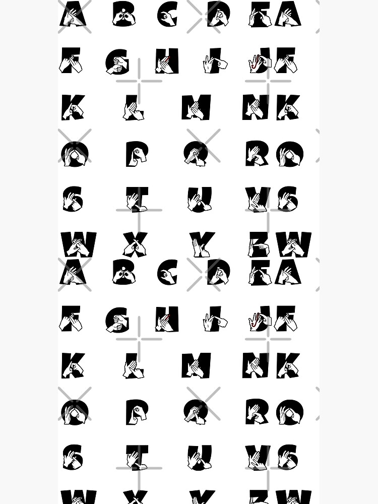"BSL Auslan Alphabet Letters Stickers With Text | British Sign Language ...