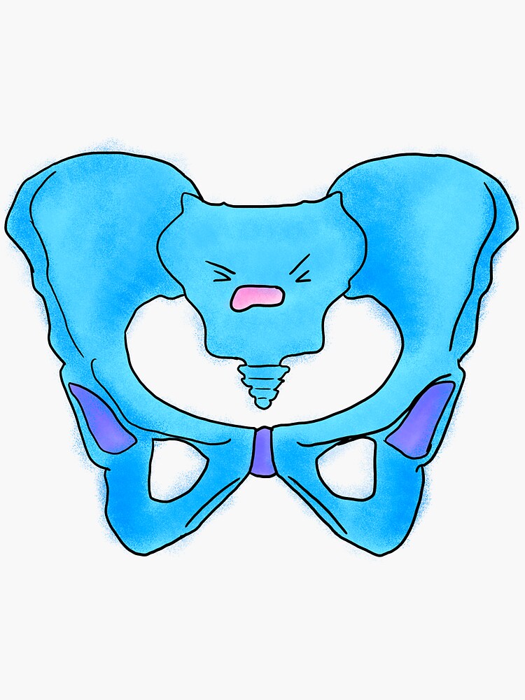 "Unhappy Pelvis" Sticker for Sale by carrieshea23 | Redbubble