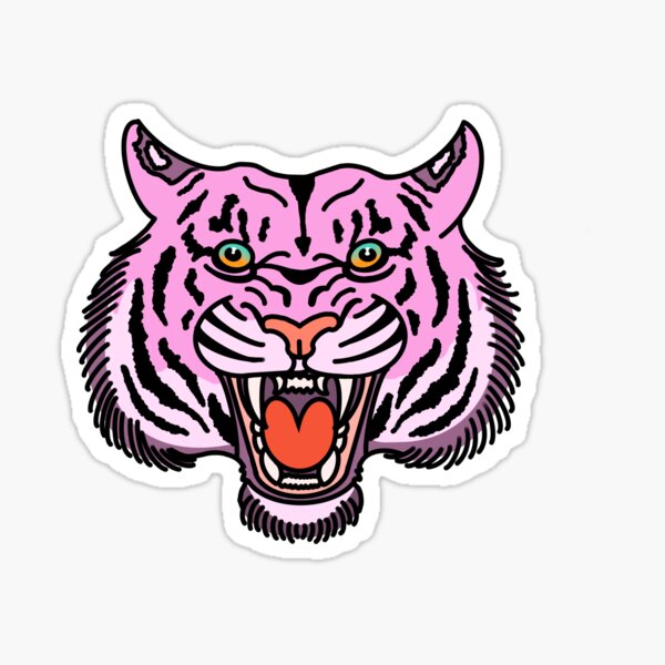 "Tiger - Traditional Tattoo Flash" Sticker for Sale by HardTimesCo ...
