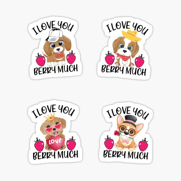 " I Love You Berry Much-Cute Dog Breeds Pack" Sticker for Sale by ...