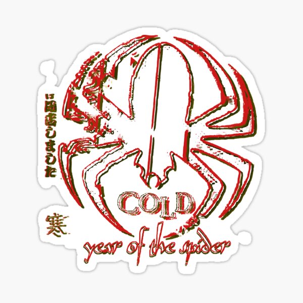 "Cold band year of the spider distressed artwork" Sticker for Sale by ...