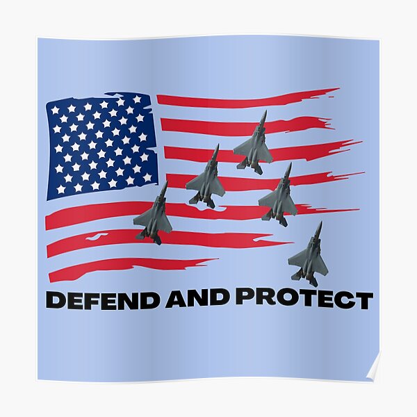"Defend and Protect American Flag and F-15 formation design Support ...