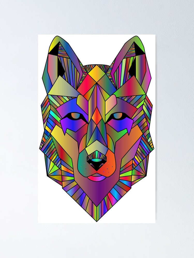 "Beautifully Designed Fierce Wolf's Face" Poster for Sale by ...