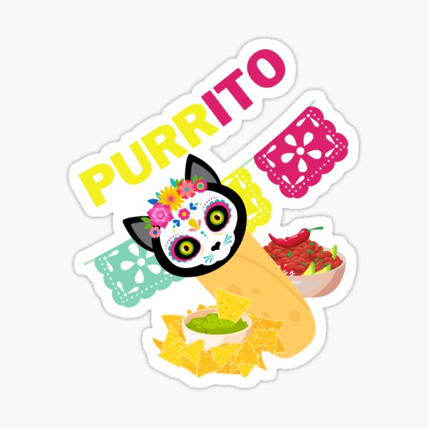 "Purrito " Sticker for Sale by morikke | Redbubble