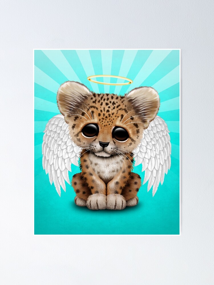"Cute Baby Leopard Cub Angel" Poster for Sale by JeffBartels | Redbubble