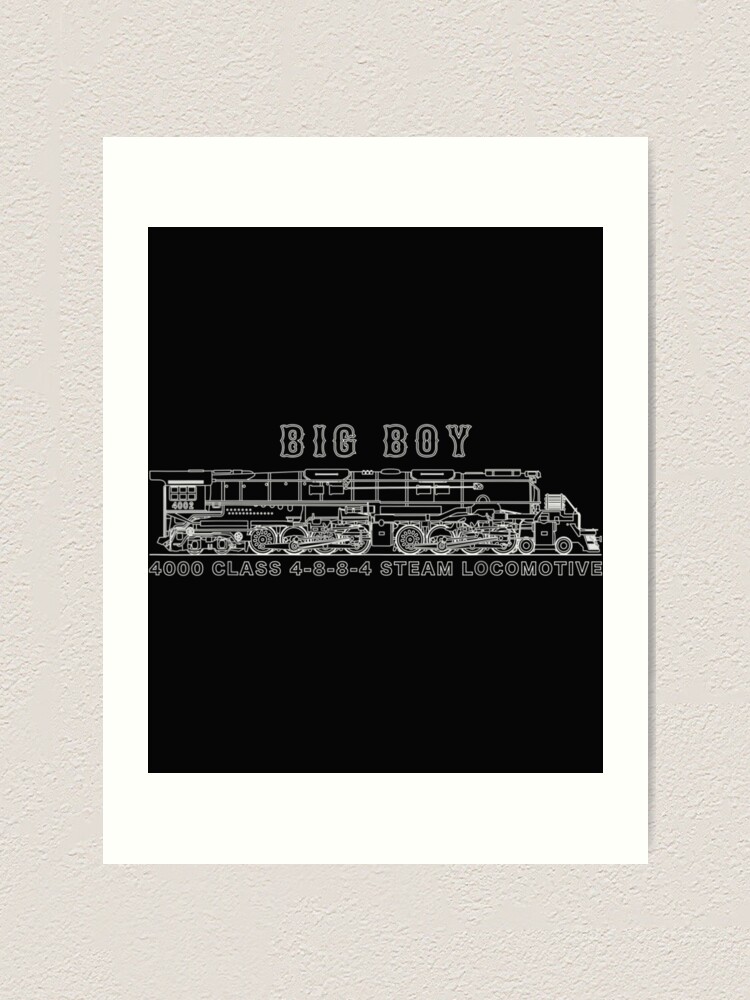 "Big Boy 4000 Class Steam Locomotive American Train Blueprint" Art ...