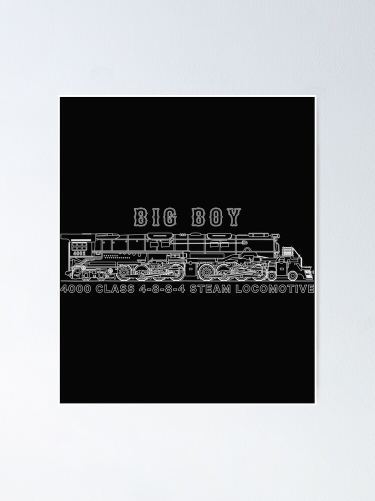 "Big Boy 4000 Class Steam Locomotive American Train Blueprint" Poster ...