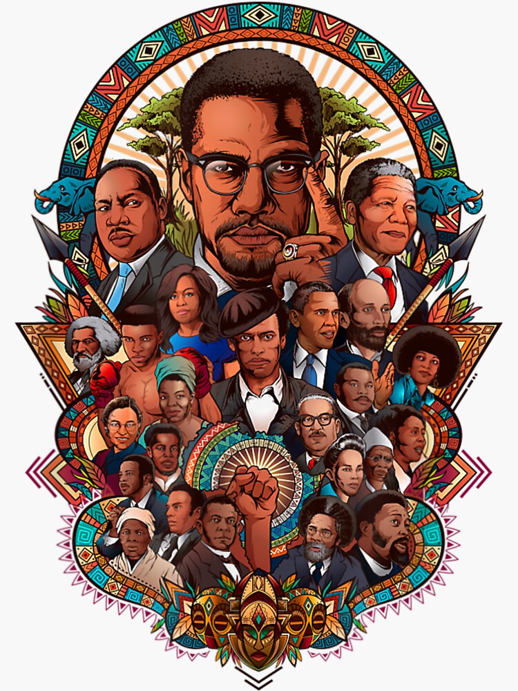 "Black History Leaders Collage Inspirational African American" Sticker ...