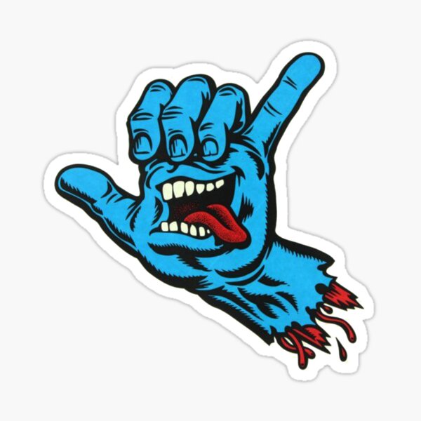 "Hand Blue Logo" Sticker for Sale by LindaJamese | Redbubble