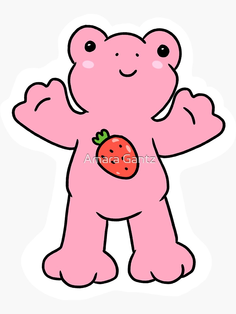 "strawberry frog" Sticker for Sale by miyokonii | Redbubble