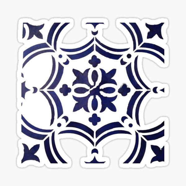 "Royal Blue floral design" Sticker for Sale by melgoza | Redbubble
