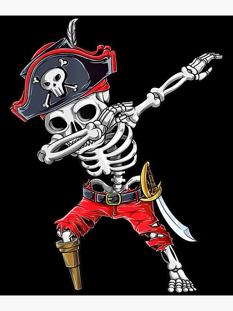 "Dabbing Skeleton Pirate Halloween Kids Jolly Roger" Poster for Sale by ...