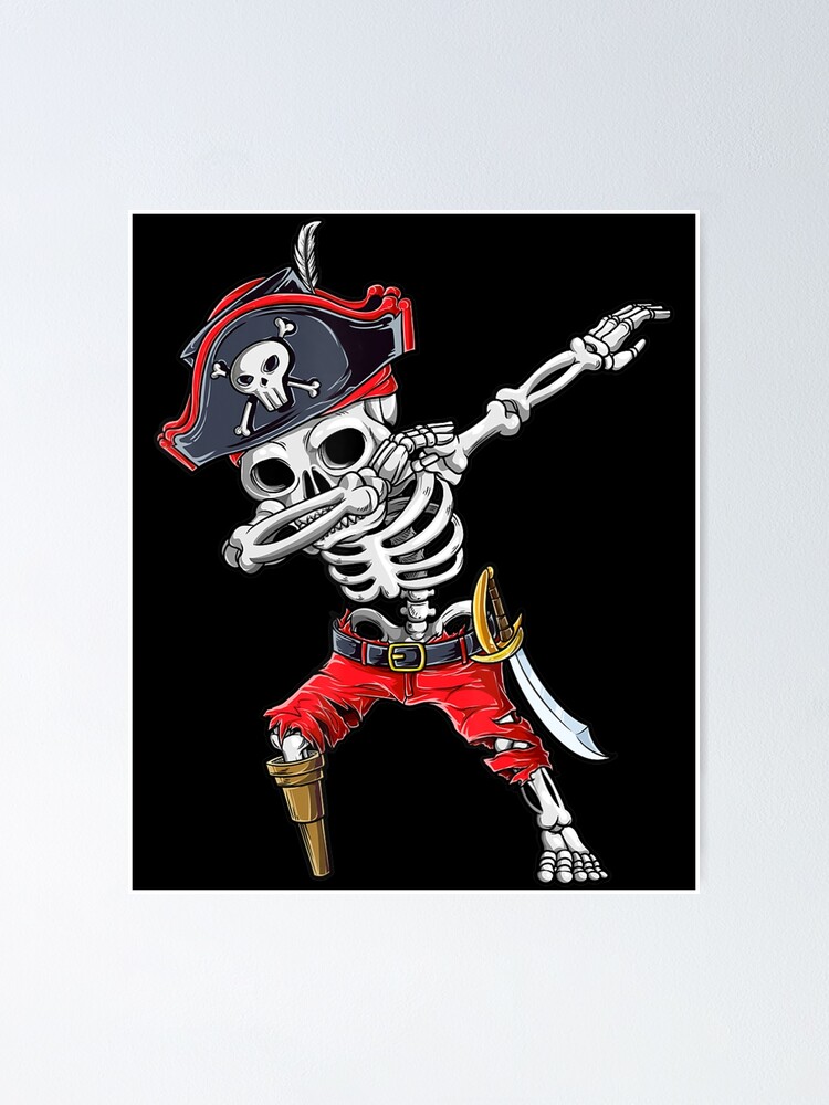 "Dabbing Skeleton Pirate Halloween Kids Jolly Roger" Poster for Sale by ...