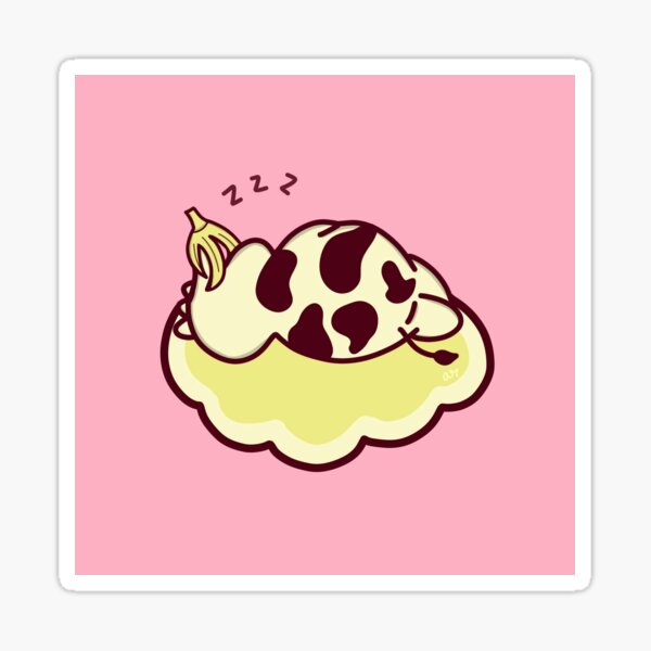 "Sleeping Banana Cow" Sticker for Sale by artbyyabbyy | Redbubble