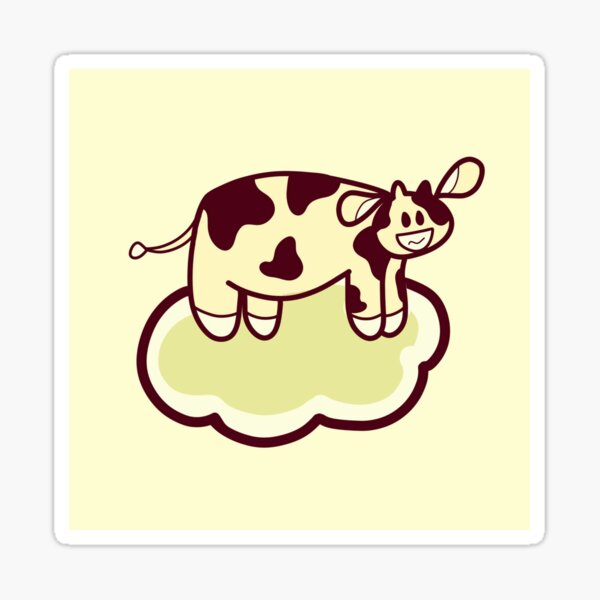 "Floppy Eared Banana Cow" Sticker for Sale by artbyyabbyy | Redbubble