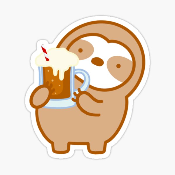 "Cute Root Beer Float Sloth" Sticker for Sale by theslothinme | Redbubble