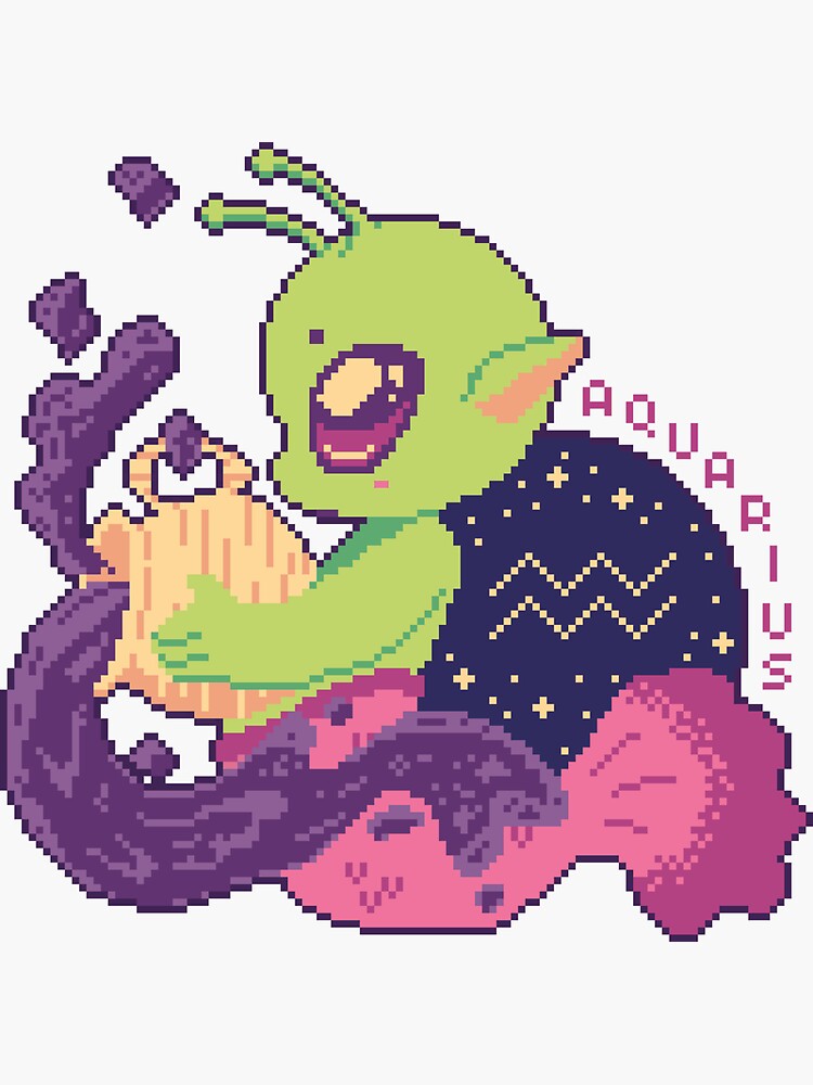 "Aquarius - Zodiac Alien" Sticker for Sale by natsdreamlings | Redbubble