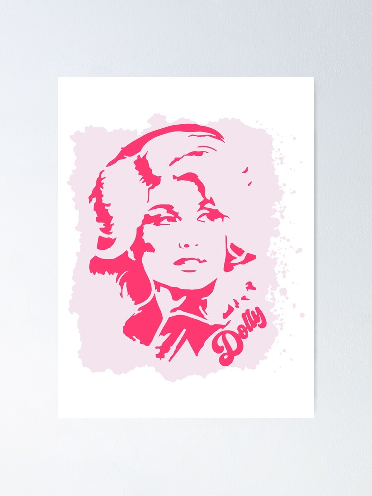 "Dolly Parton Art Pink" Poster for Sale by ClothingMI | Redbubble