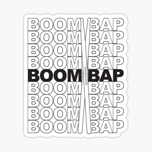 "Hip Hop T-ShirtBoom Bap (Black Print)" Sticker for Sale by LuissaYoung ...
