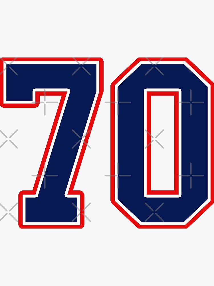 "Number Seventy 70 Sports Jersey" Sticker for Sale by MSBDesign | Redbubble