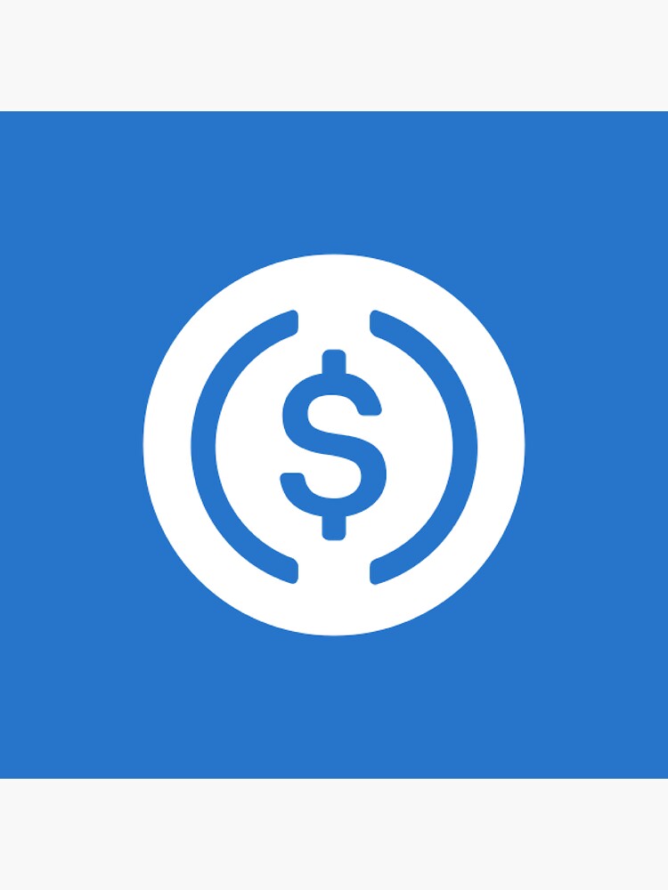 "USDC Coin Logo Blue Background" Sticker for Sale by Davidnh8 | Redbubble