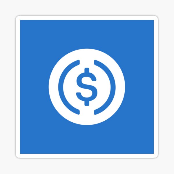 "USDC Coin Logo Blue Background" Sticker for Sale by Davidnh8 | Redbubble