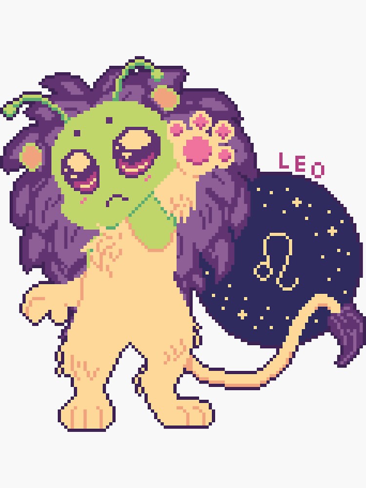 "Leo - Zodiac Alien" Sticker for Sale by natsdreamlings | Redbubble