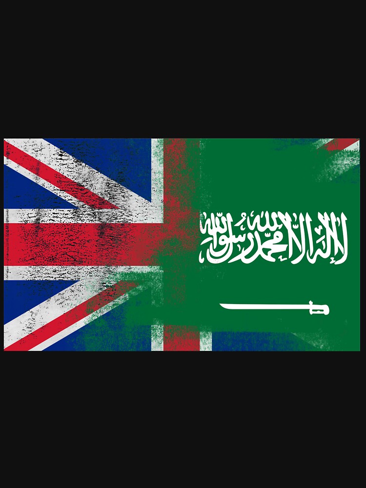 "British Saudi Half Saudi Arabia Half UK Flag" T-shirt for Sale by ...