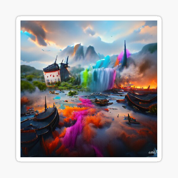 "Fantasy World Collection "Waterfall Edition" #1" Sticker for Sale by ...