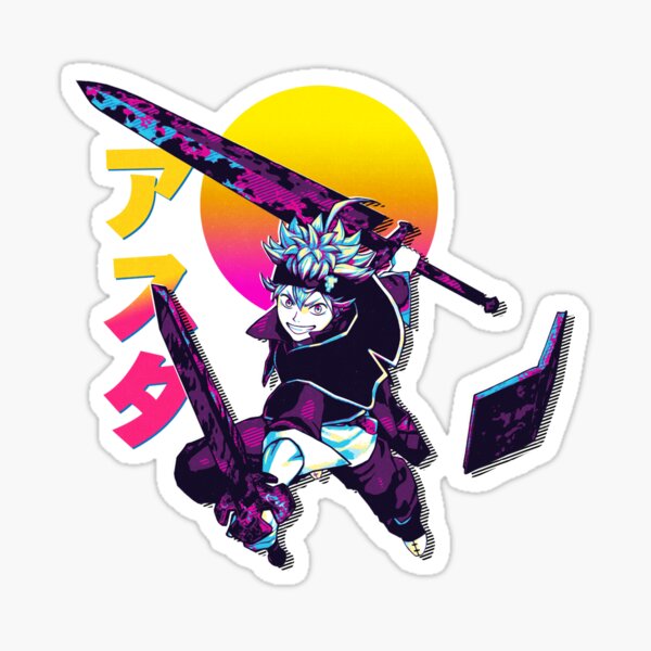 "Photographic Asta Black Clover Anime Vaporwave" Sticker for Sale by ...