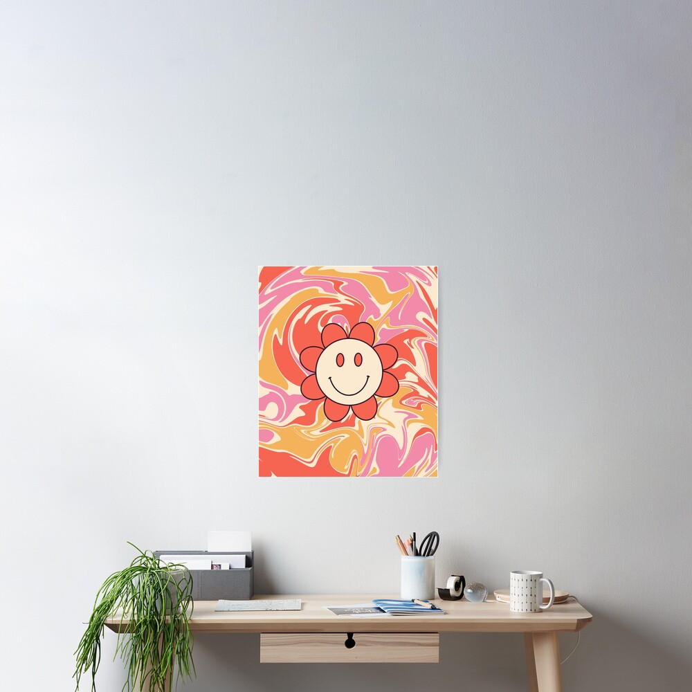 "Psychedelic Trippy 60s Happy Face" Poster for Sale by MaiZephyr ...