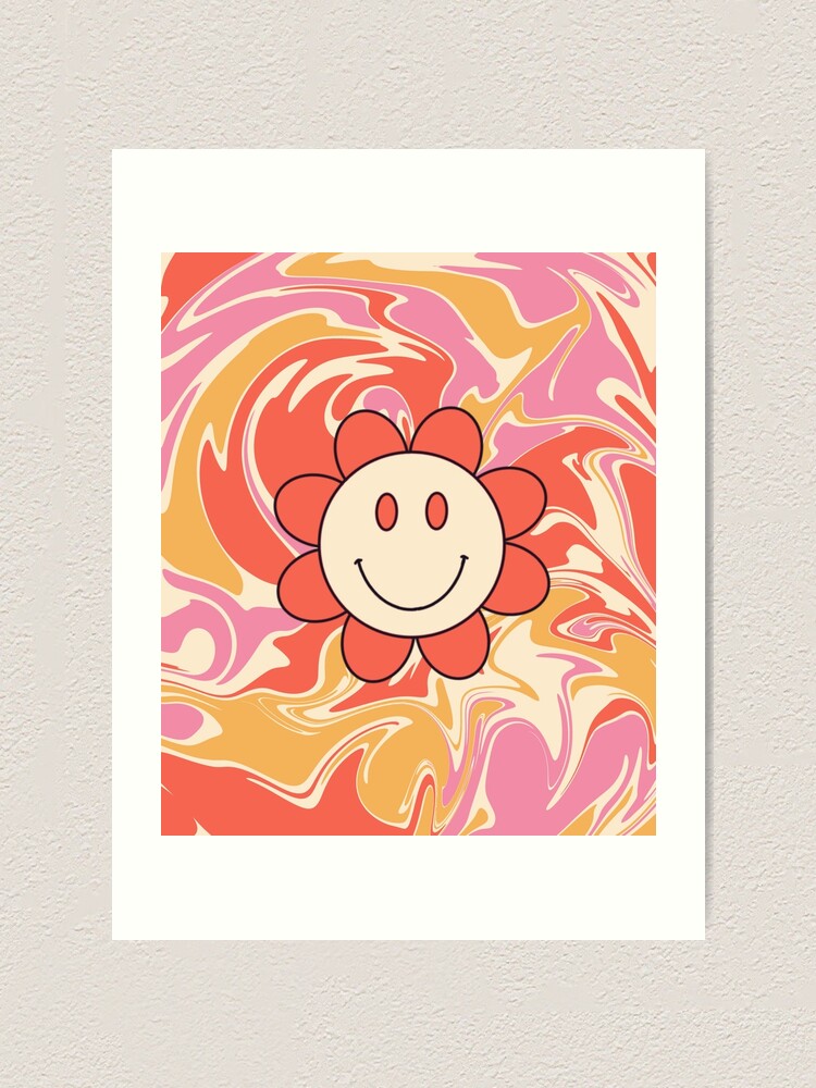 "Psychedelic Trippy 60s Happy Face" Art Print for Sale by MaiZephyr ...