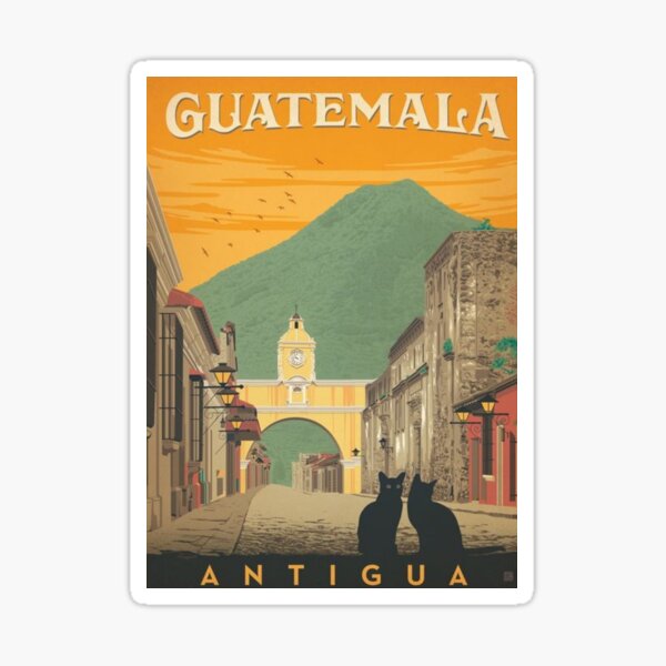 "Guatemala Antigua Travel Poster" Sticker for Sale by packagaining ...