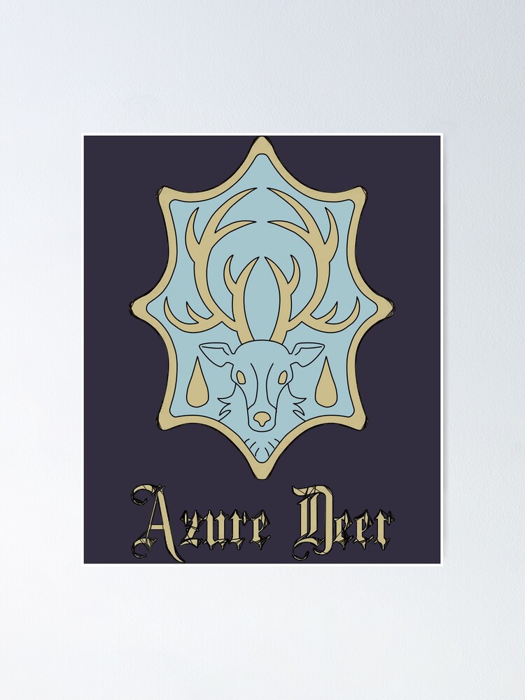 "Vintage Azure Deer badge black clover" Poster for Sale by VanesaLange ...
