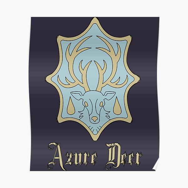 "Vintage Azure Deer badge black clover" Poster for Sale by VanesaLange ...