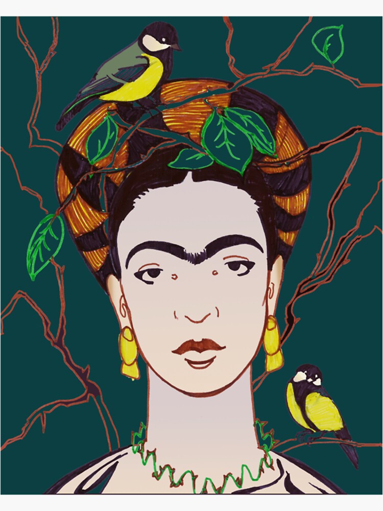 Pegatina «FRIDA KAHLO Frieda Kahlo máscara retrato Arte Feminista ...