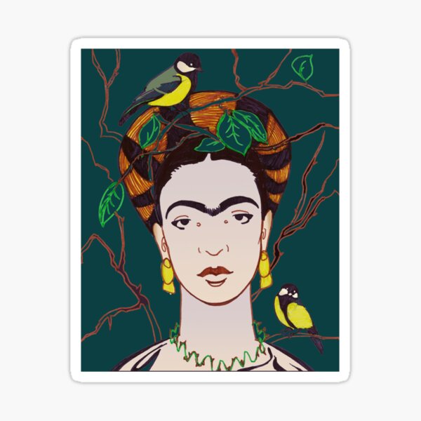 Pegatina «FRIDA KAHLO Frieda Kahlo máscara retrato Arte Feminista ...
