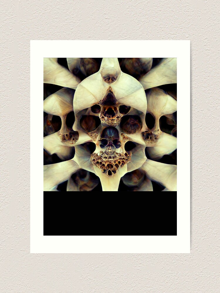 "Skull Fractal 2 Bones Aesthetic Design Pattern Psychedelic E" Art ...