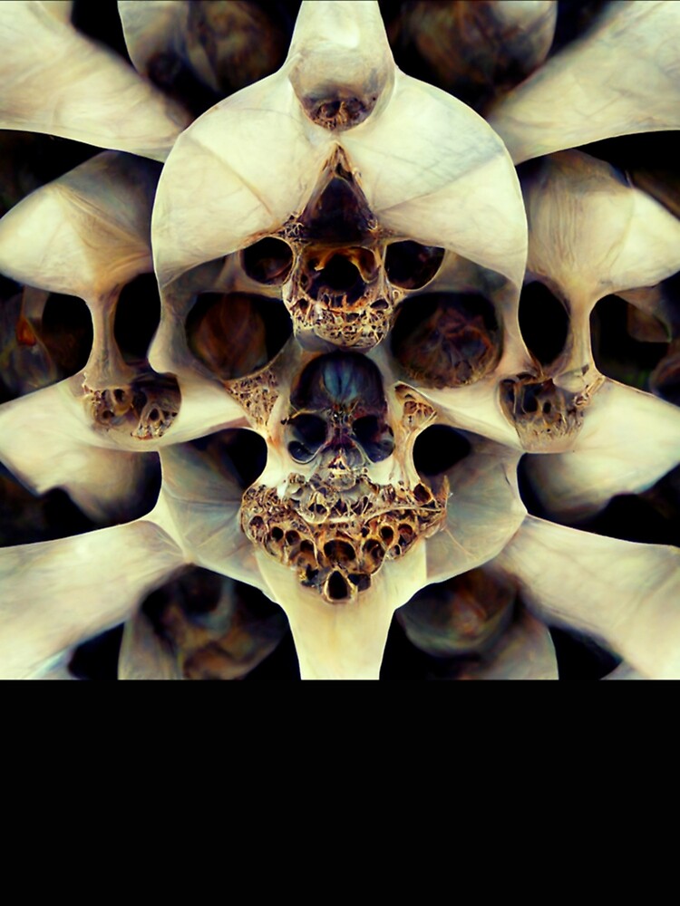 "Skull Fractal 2 Bones Aesthetic Design Pattern Psychedelic E" Art ...