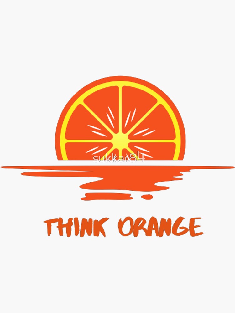 "Think orange " Sticker for Sale by sukkar84 | Redbubble