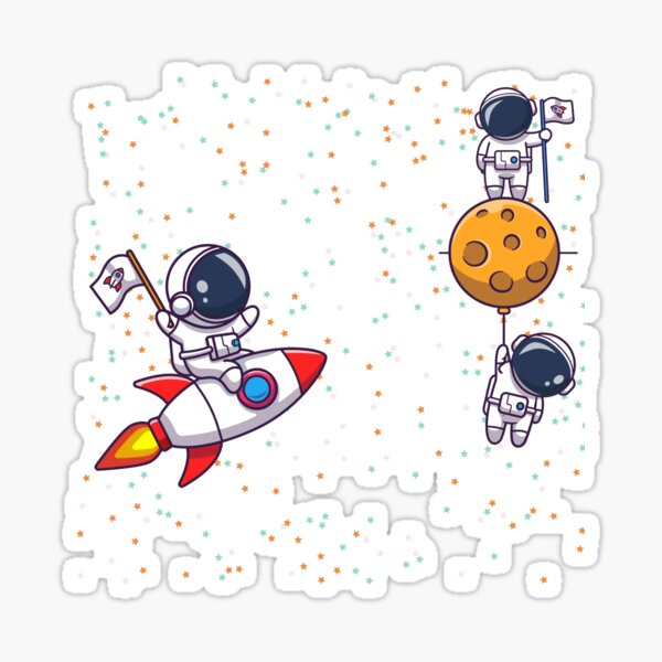 "astronauts in space" Sticker for Sale by NewShopping12 | Redbubble