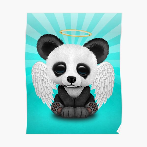 "Cute Baby Panda Bear Cub Angel" Poster by JeffBartels | Redbubble